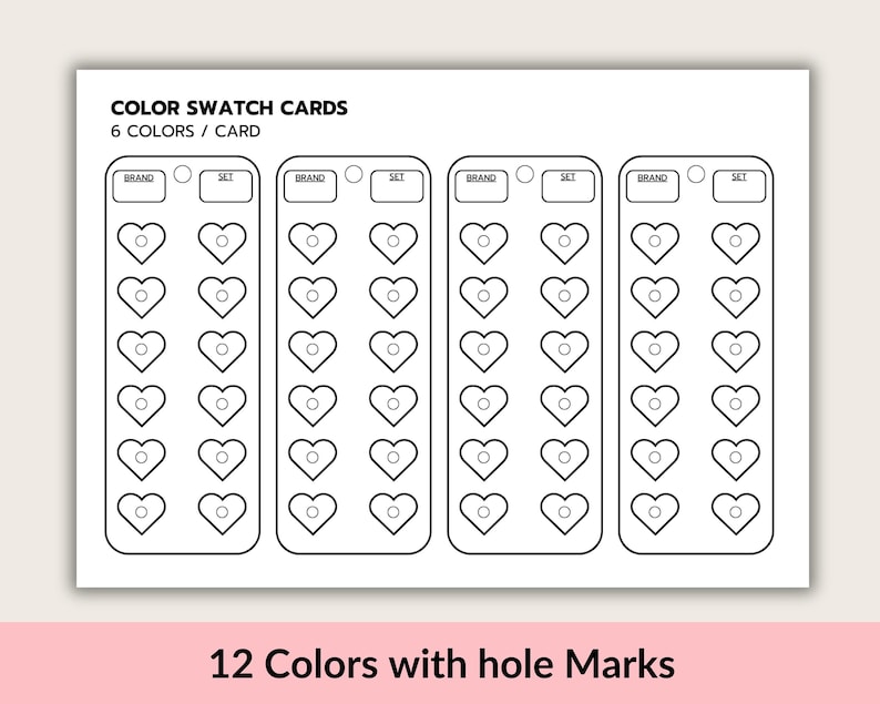 Blank Color Cards Printable Color Swatch Cards Color Swatch Template ...