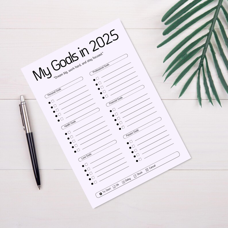 My Goals in 2025 Planner 2025 Goals Template Printable Goal Setting ...