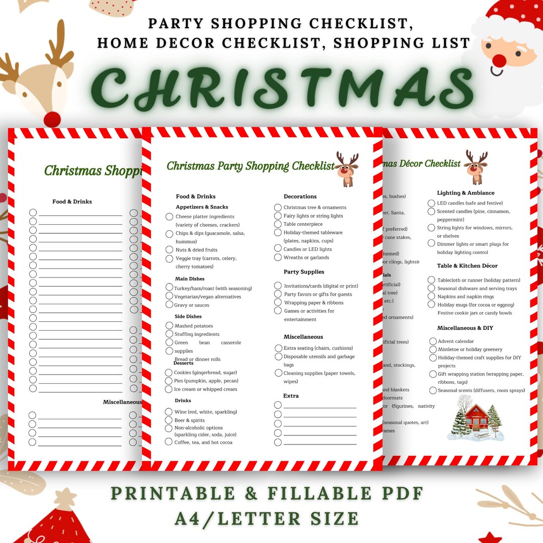 Printable Christmas Party Shopping Checklist, Holiday Decor Checklist ...