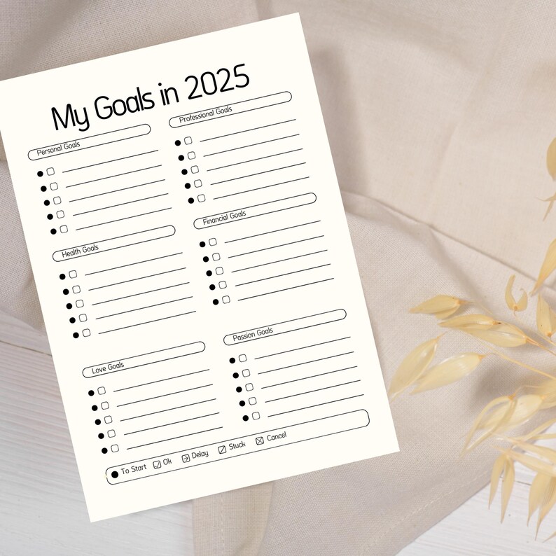 My Goals in 2025 Planner 2025 Goals Template Printable Goal Setting ...