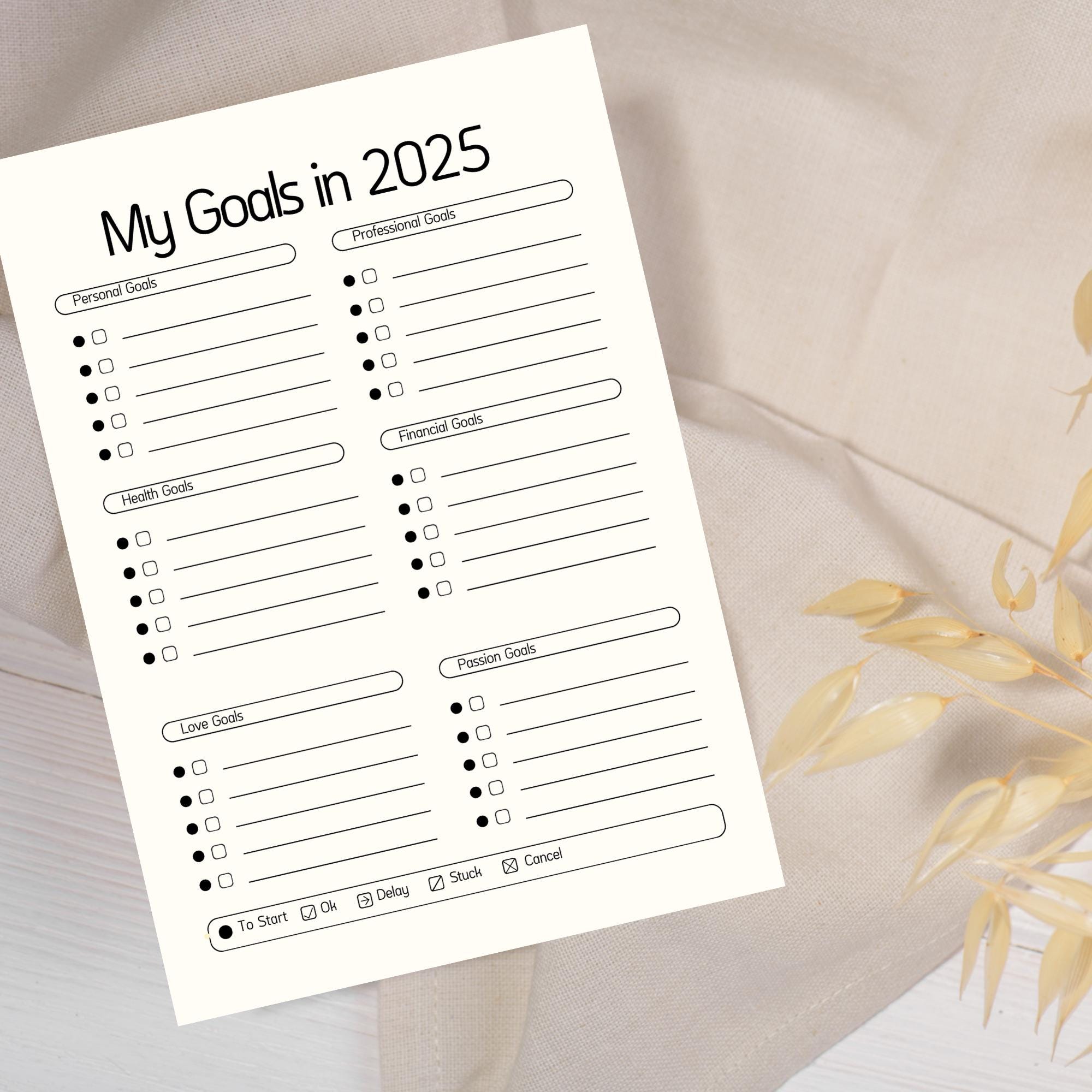 My Goals in 2025 Planner 2025 Goals Template Printable Goal Setting ...
