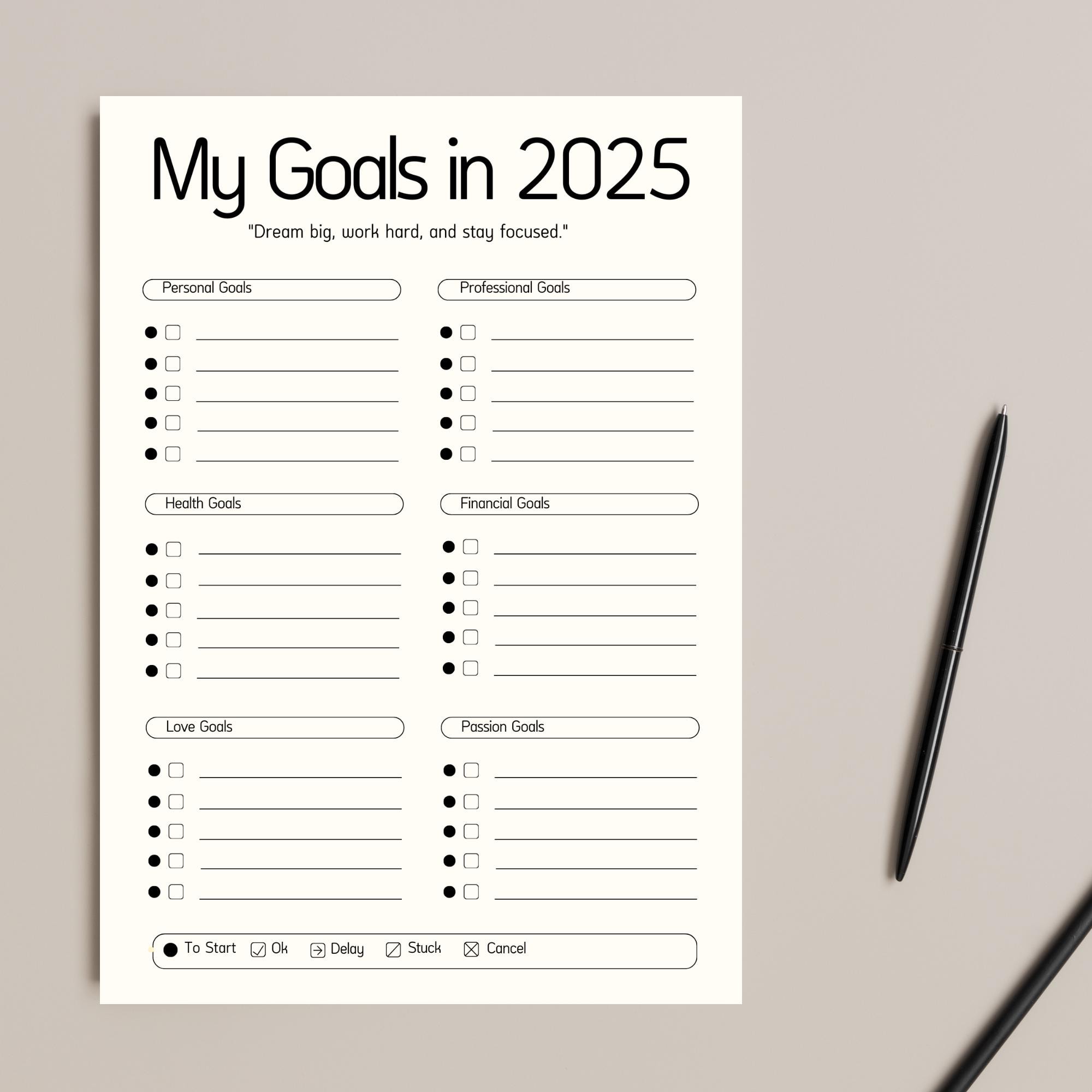 My Goals in 2025 Planner 2025 Goals Template Printable Goal Setting ...