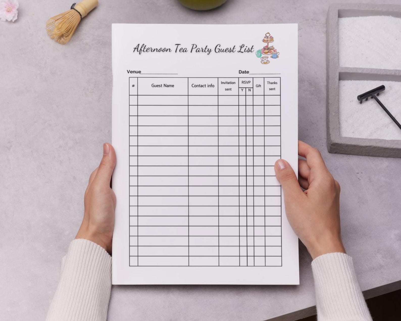 Tea Party Planning Bundle: Checklist, Guest List, Menu (digital ...