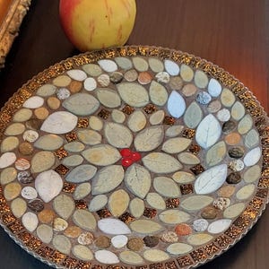 VINTAGE Mosaic Plate. Stone. One of a Kind. 10" Diameter. - Etsy