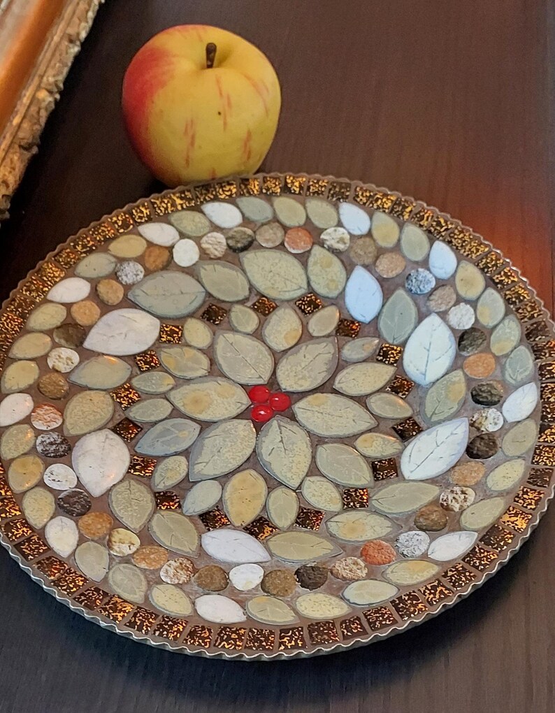 VINTAGE Mosaic Plate. Stone. One of a Kind. 10" Diameter. - Etsy