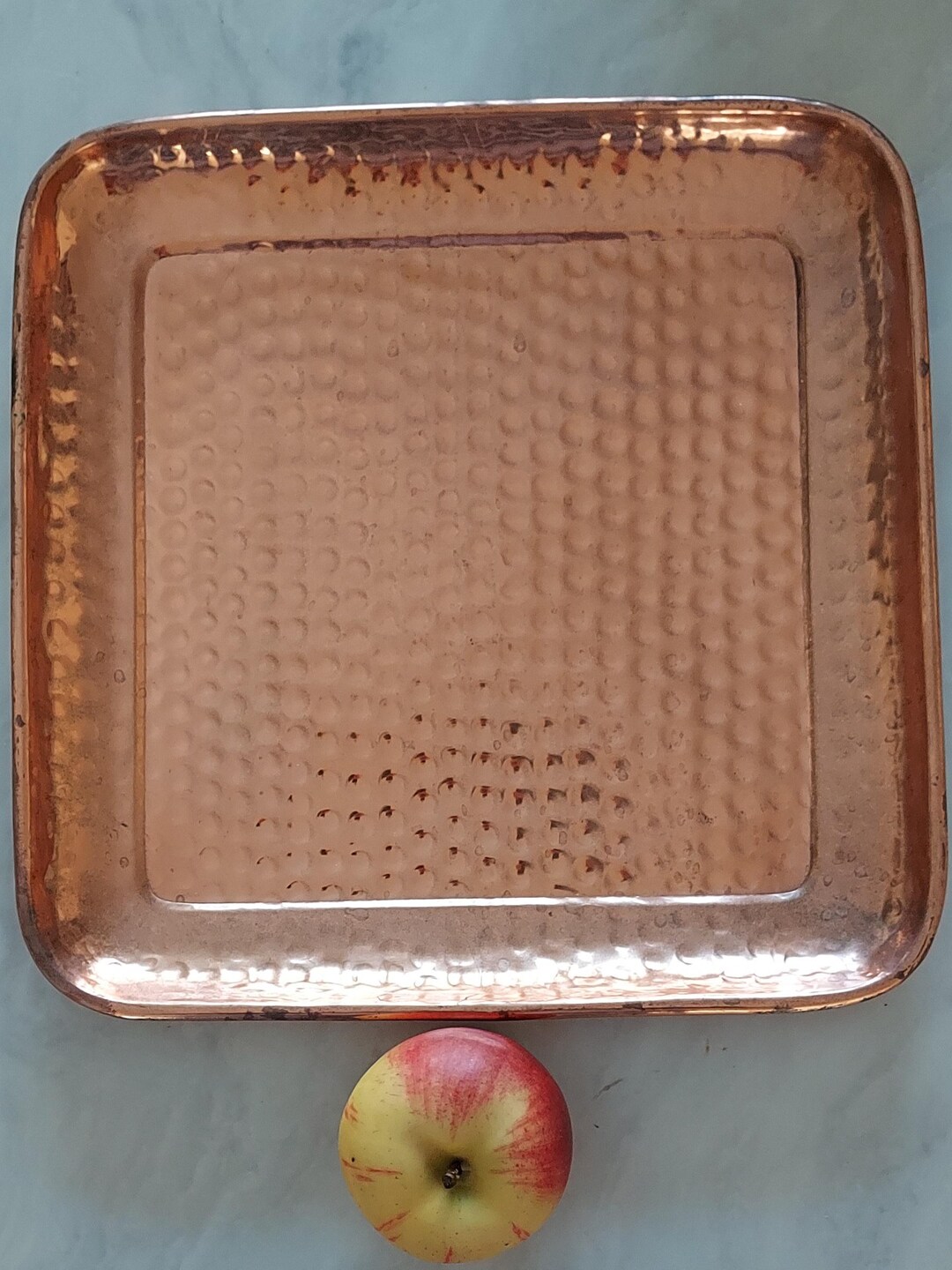 Copper Platter. Solid, Hand Pounded. 13" Square. India. Stunning - Etsy