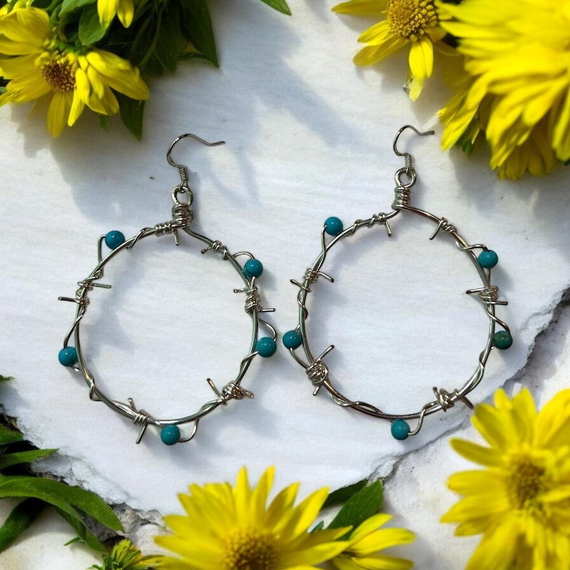 Barbed Wire Earrings - Etsy