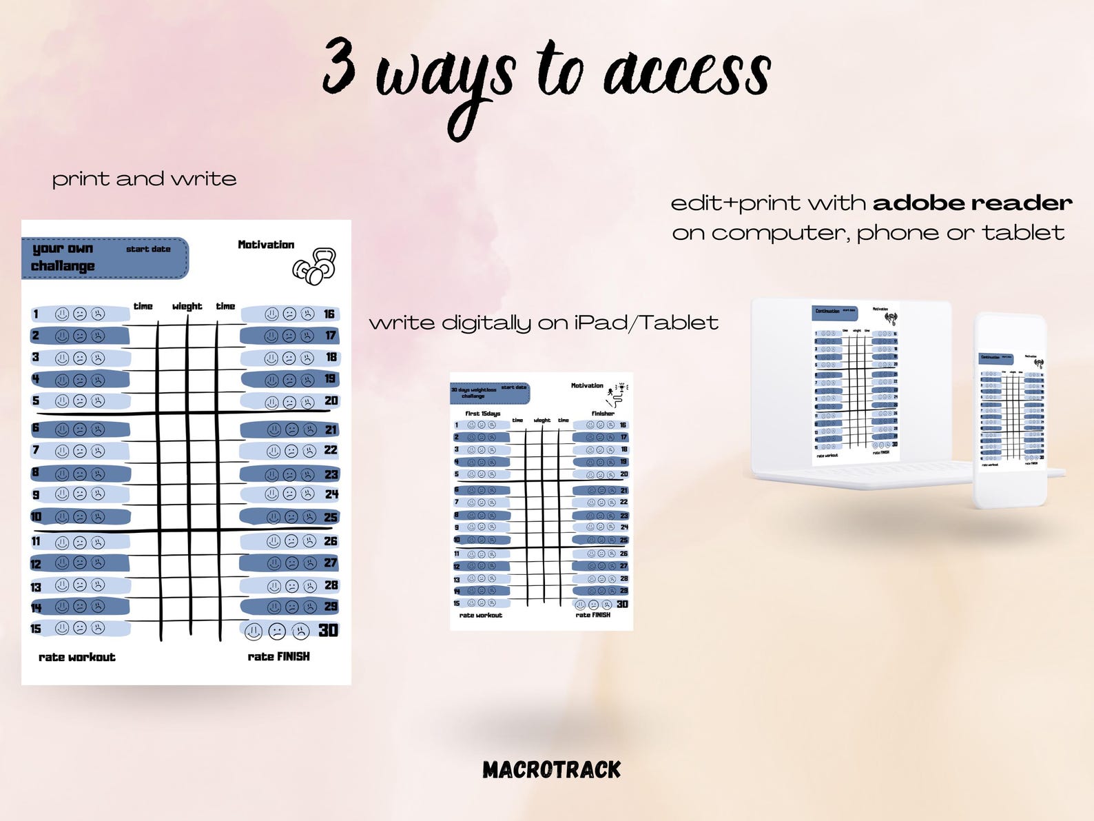 30 Day Weight Loss Tracker | Printable Weight Loss Journal & Challenge ...