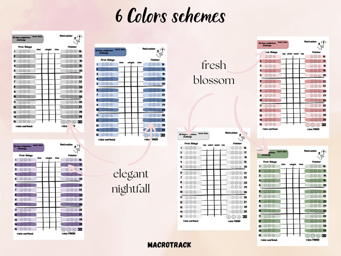 30 Day Weight Loss Tracker Printable Weight Loss Journal & Challenge ...