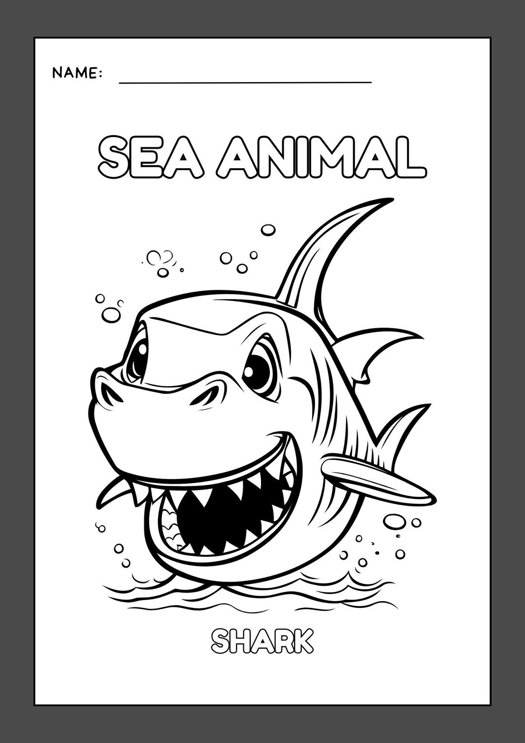 Coloring Pages for Wild Sea Animals, Coloring Sheets for Kids - Etsy