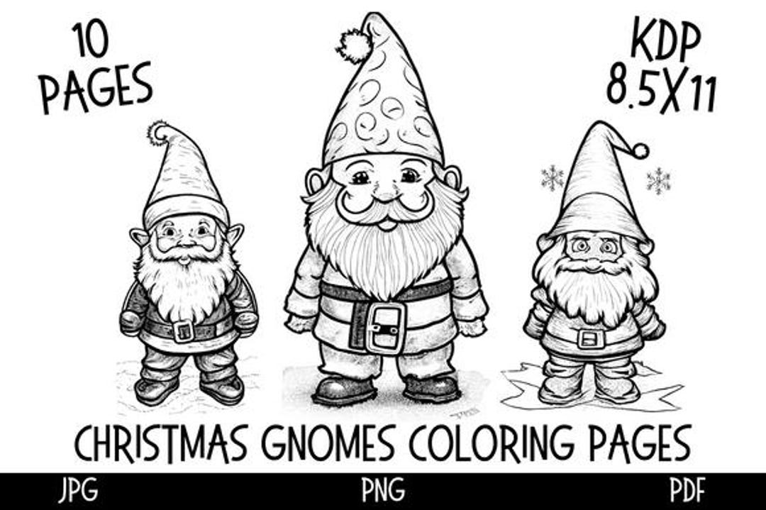 Cozy Gnome Coloring Page – Winter Gnome With Hot Drink - Etsy