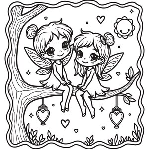 Enchanting Flower Fairy Coloring Page | Printable Fairy Coloring Sheet ...