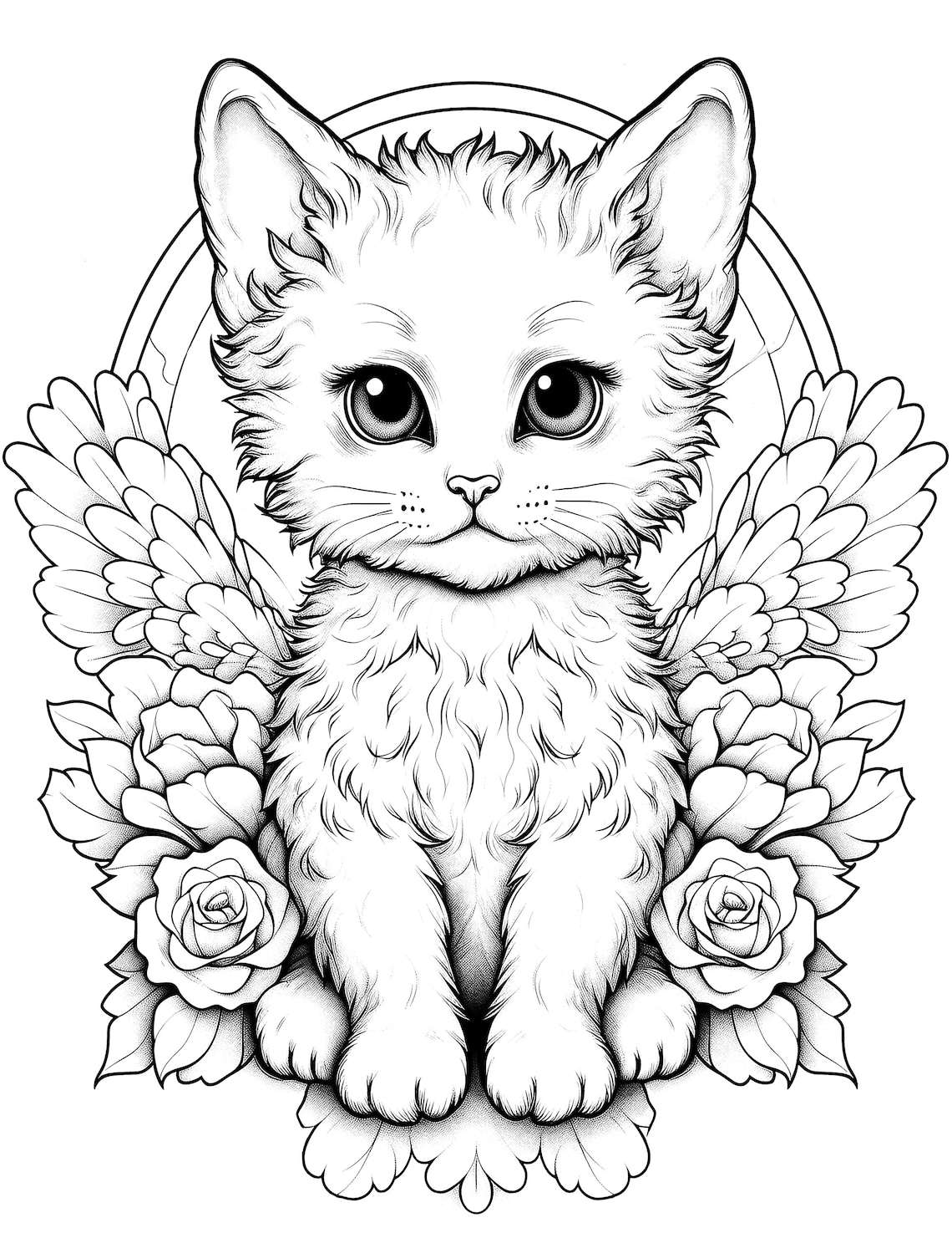 Winged Cats Coloring Pages: 33 Fantasy Designs (digital Download) - Etsy