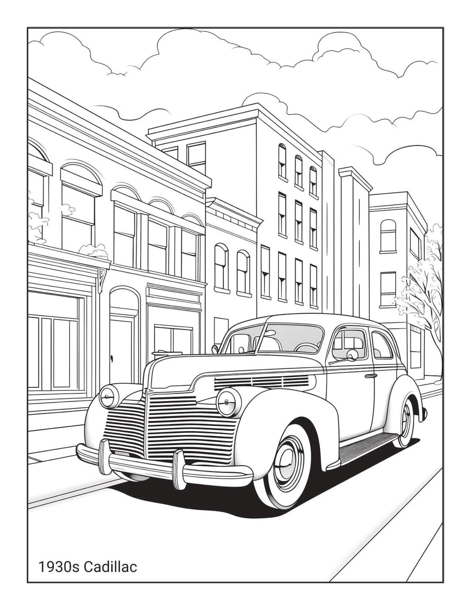 Vintage Car Coloring Pages: Classic Car Illustrations (PDF) - Etsy