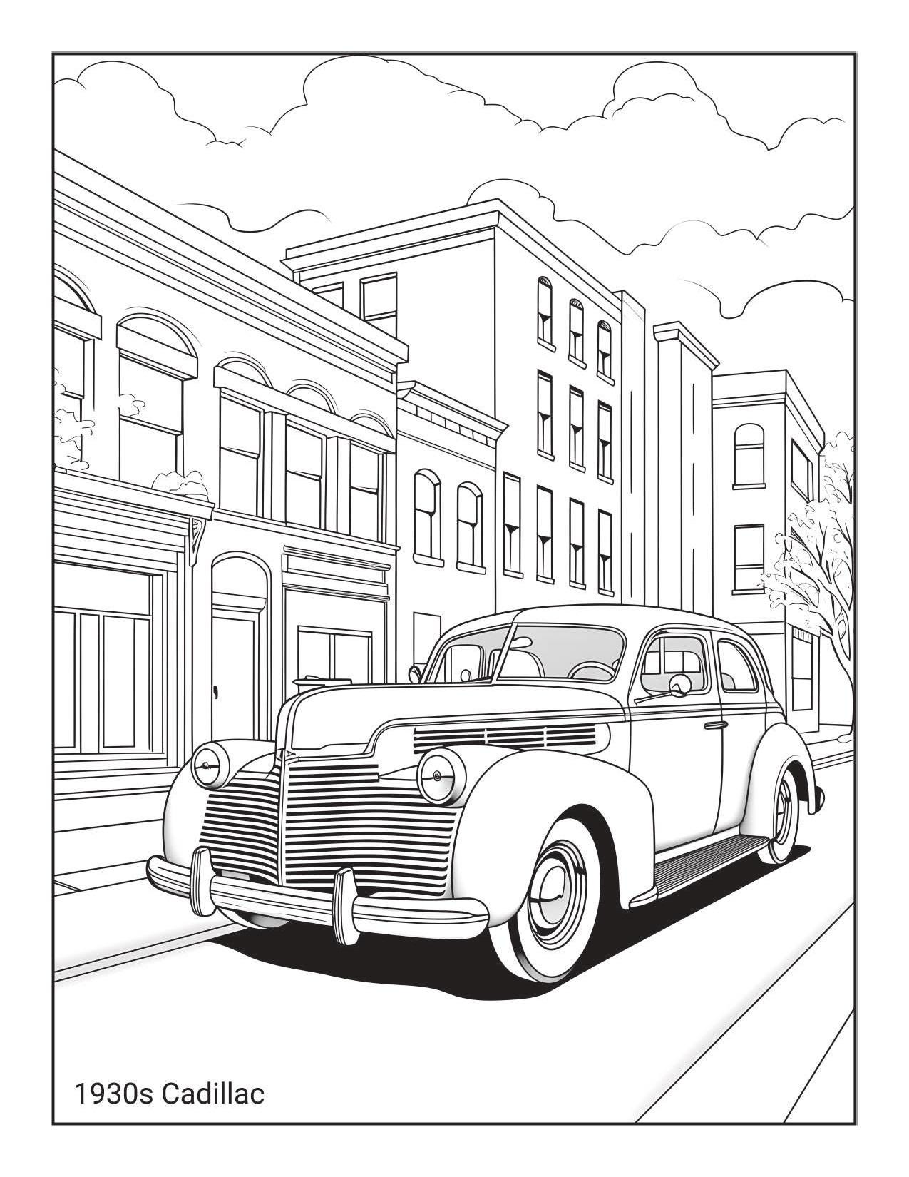 Vintage Car Coloring Pages: Classic Car Illustrations (PDF) - Etsy