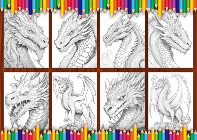 Printable Dragon Coloring Pages for Kids - Teens – Fun Fantasy Coloring ...
