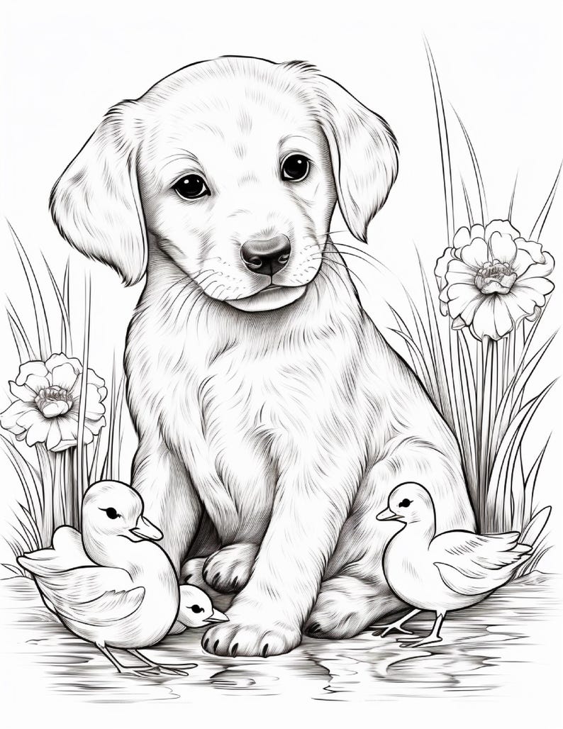 Cute Baby Farm Animal Coloring Pages for Kids – Printable Toddler ...