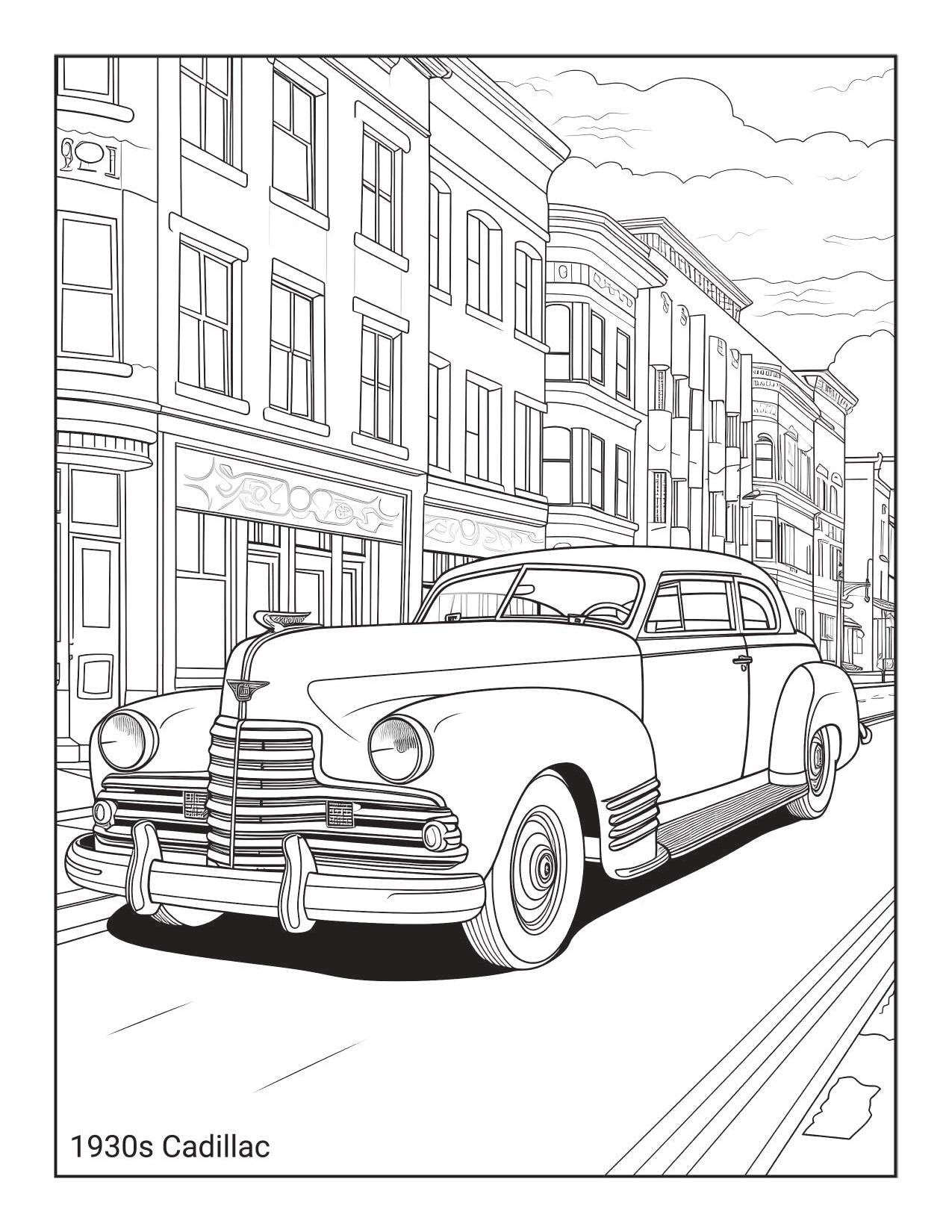 Vintage Car Coloring Pages: Classic Car Illustrations (PDF) - Etsy