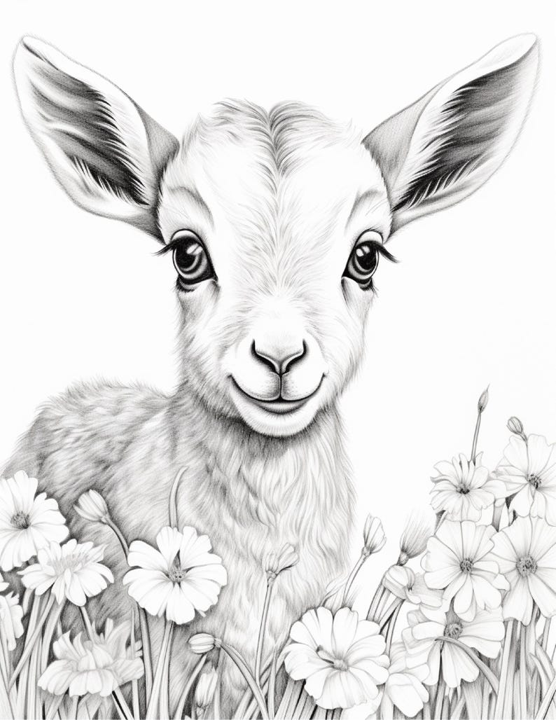 Cute Baby Farm Animal Coloring Pages for Kids – Printable Toddler ...