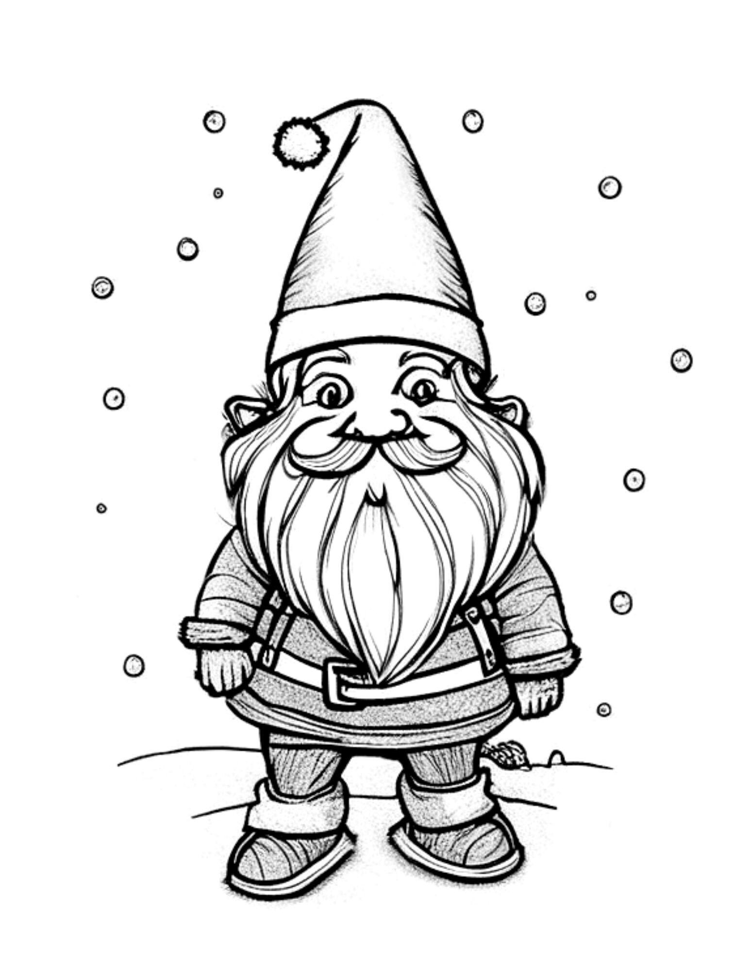 Cozy Gnome Coloring Page – Winter Gnome With Hot Drink - Etsy
