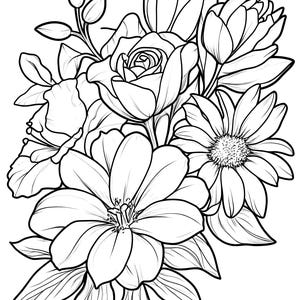 Stress Relief Flower Coloring Pages for Adults & Kids - Printable ...