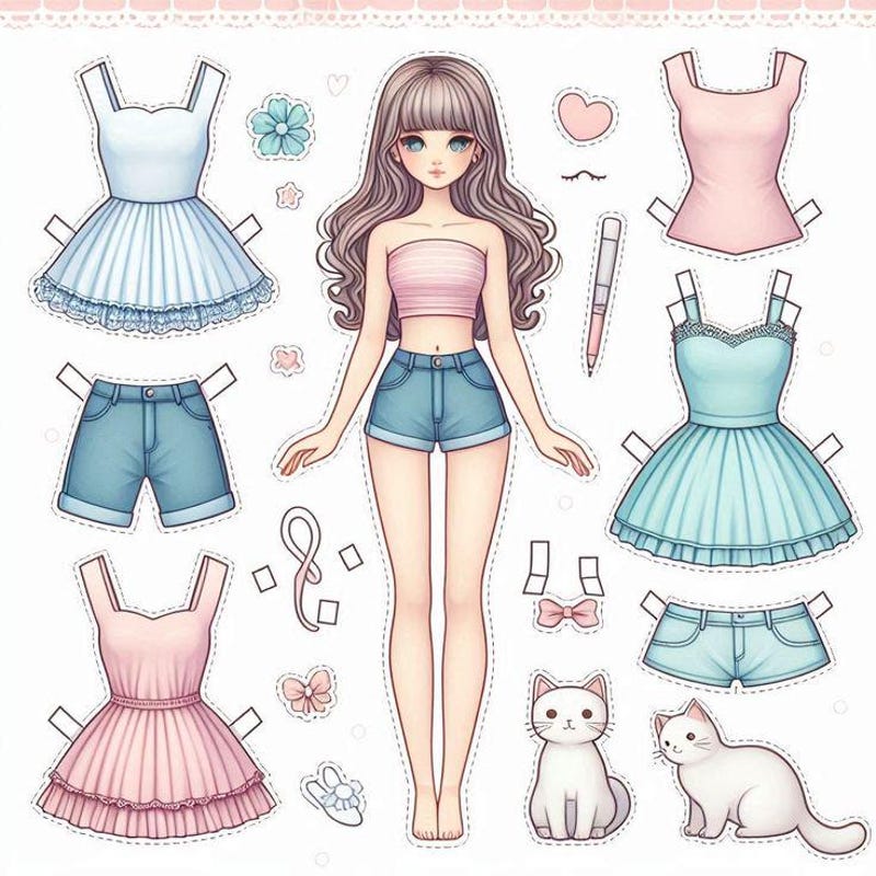 Chibi Printable Paper Dolls - Etsy