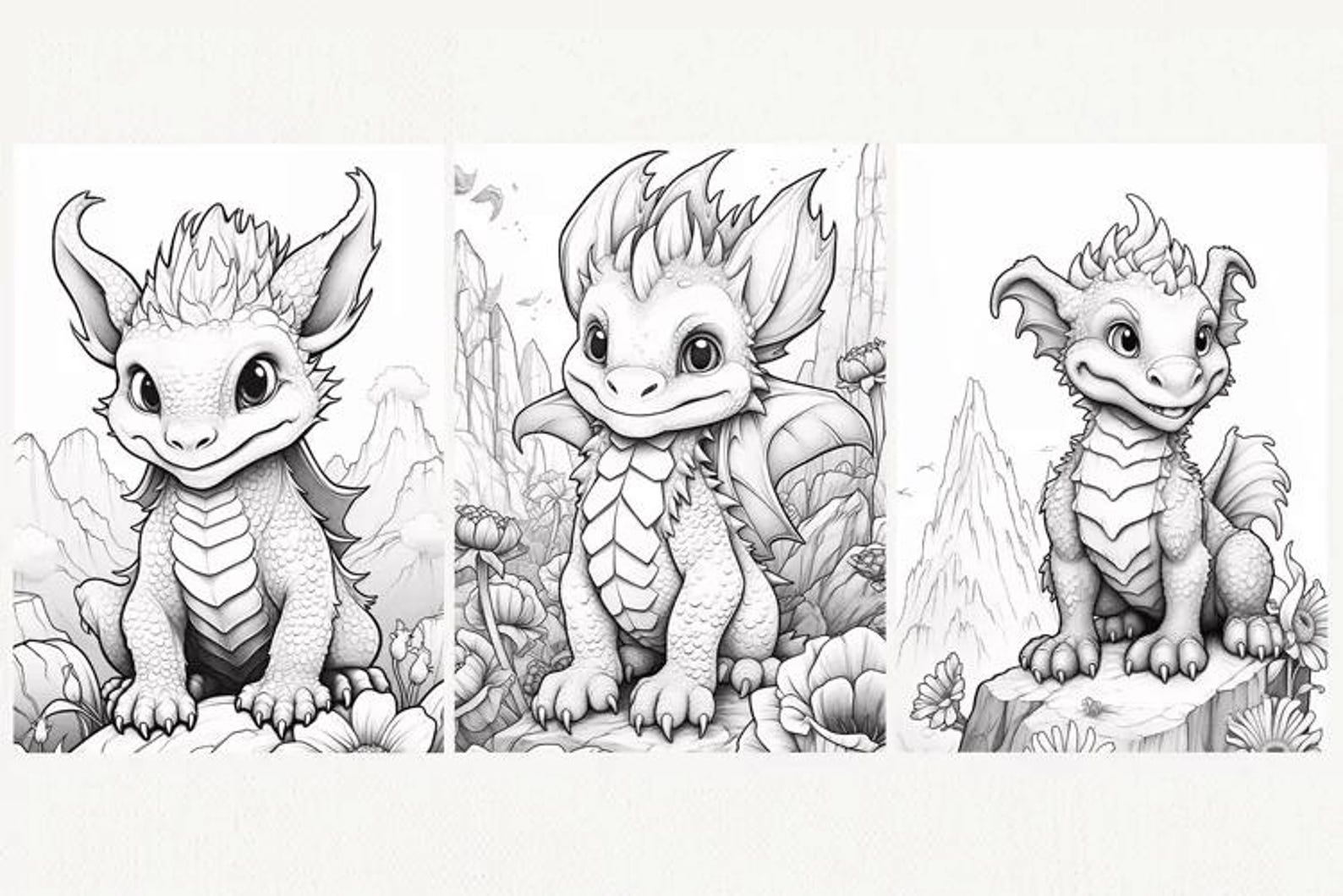 Cute Dragon Coloring Pages for Kids & Adults – 10 Printable Fantasy ...