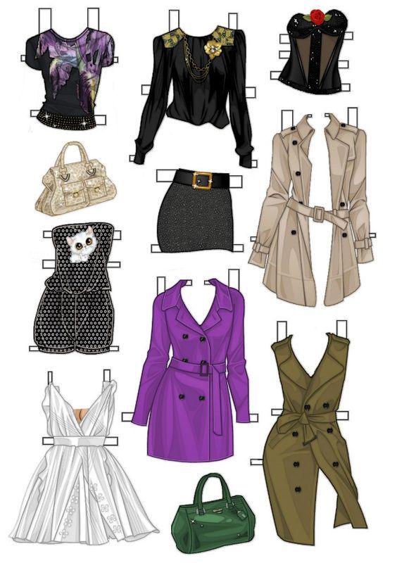 Printable Fashion Paper Doll Set: DIY Mix-and-match Clothes (instant ...
