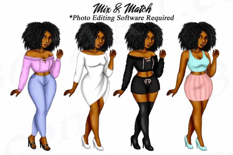 Casual Baddies Custom Doll Builder 121 Elements Paper Dolls Casual ...