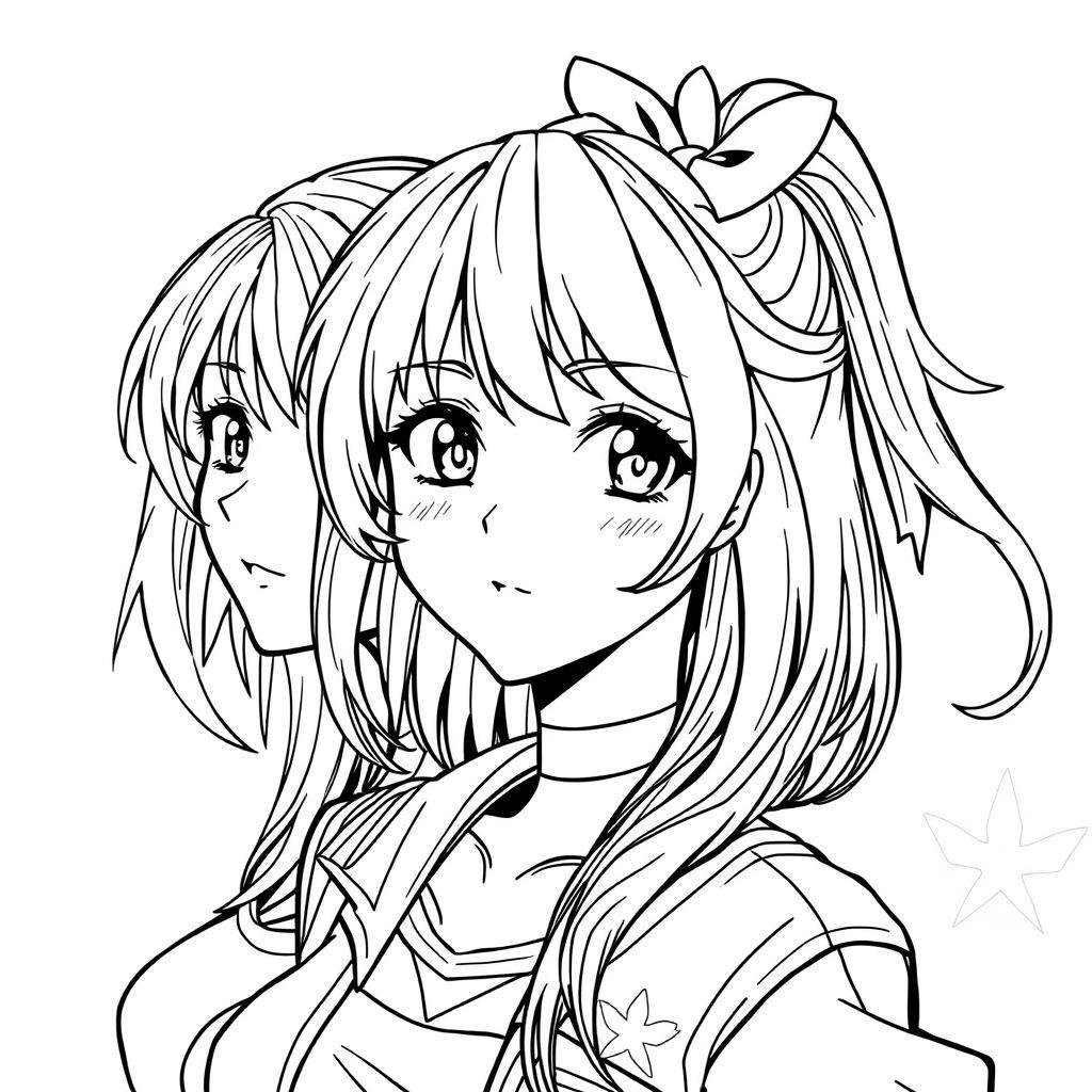 Anime Coloring Pages: Relaxing Art for Teens & Adults (instant Download ...