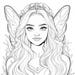 Fairy Princess Coloring Page: Floral Fantasy Art (PDF) - Etsy