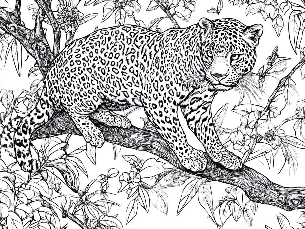 Leopard Coloring Page: Printable Animal Art for Kids & Adults (digital ...