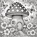 Mushroom House Coloring Page: Whimsical Fairy Cottage (digital Download ...