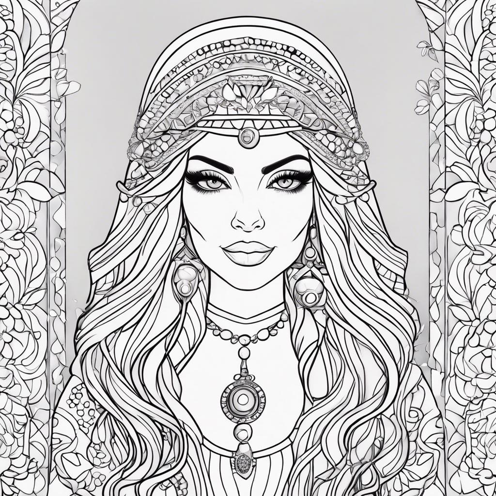 Elegant Woman Portrait Coloring Page Printable Adult Coloring Shee - Etsy