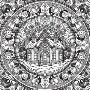 Printable Gingerbread House Coloring Page for Kids Adults – Christmas ...