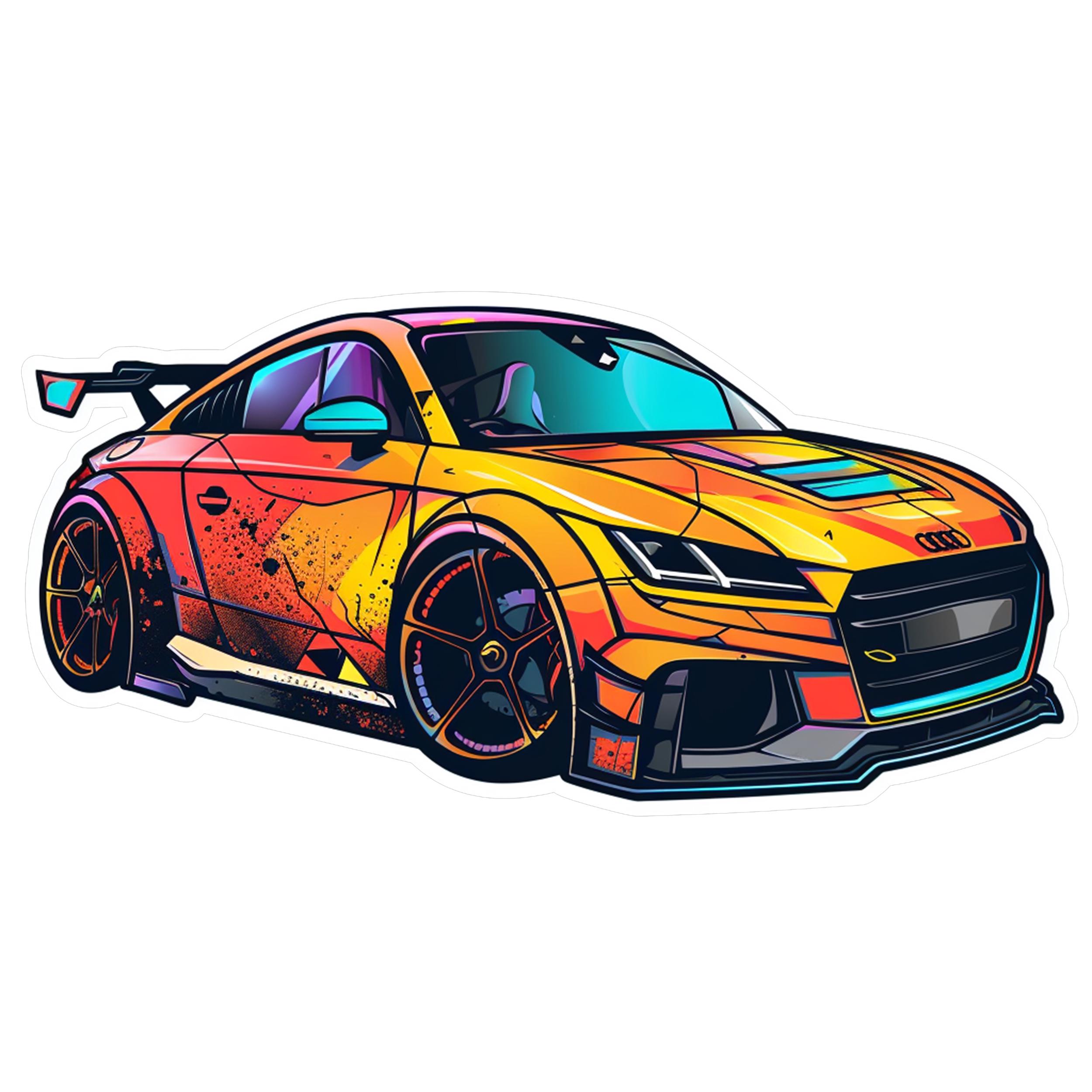 Sports Car Sticker for Kids & Teens – Yellow Mercedes-benz AMG Decal ...
