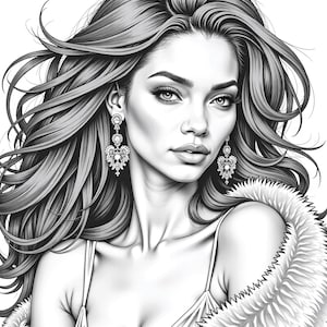 Attractive Women Coloring Pages for Adults | Feminine Printable Art ...