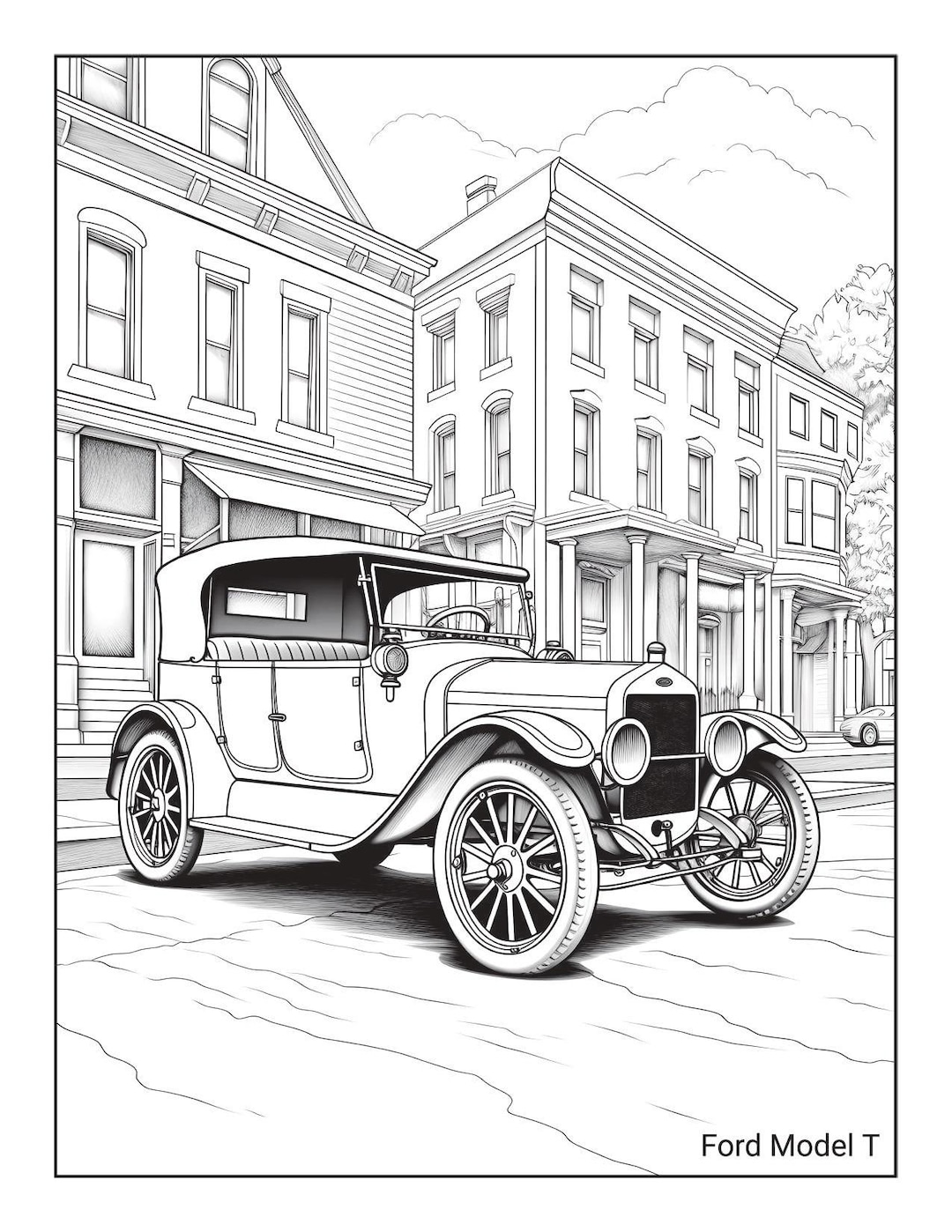 Printable Coloring Pages of Classic Cars - Fun for Kids and Adults - Etsy