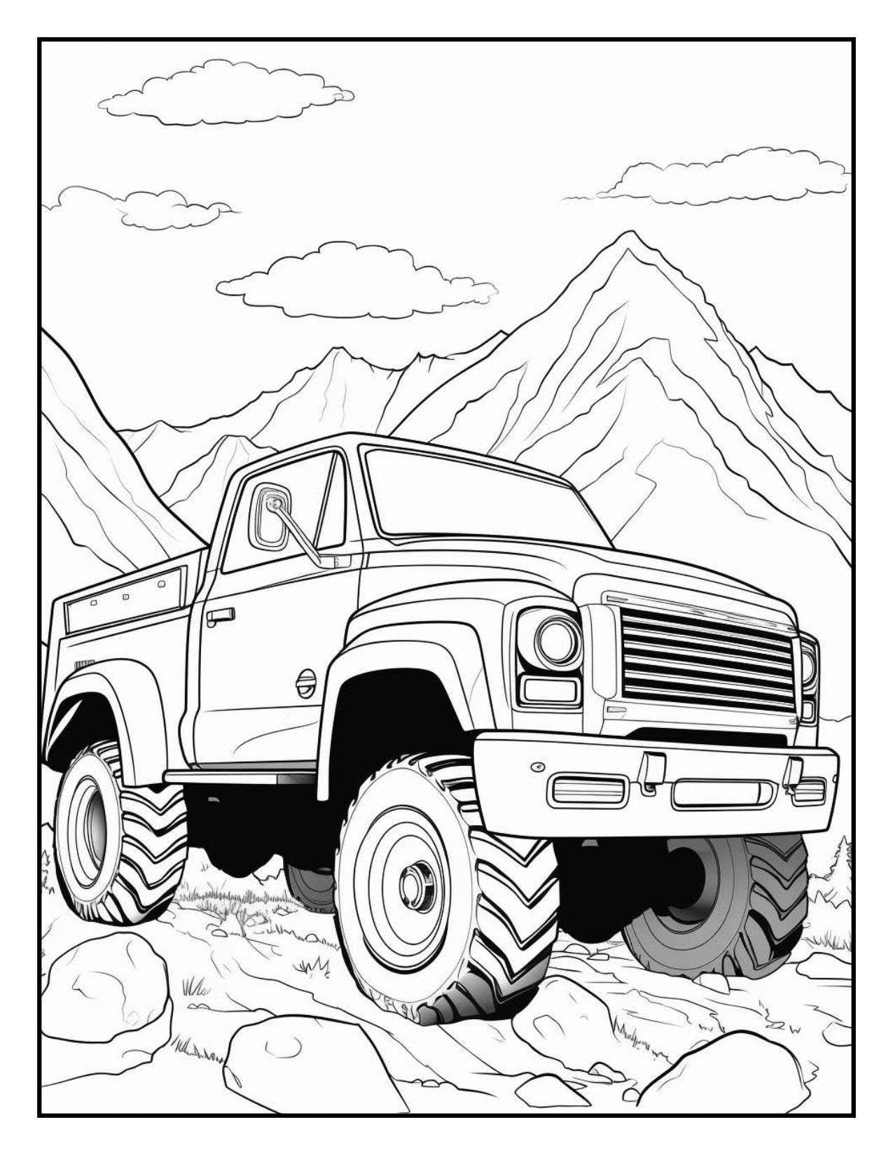 Monster Truck Coloring Page: Off-road Adventure (PDF Download) - Etsy