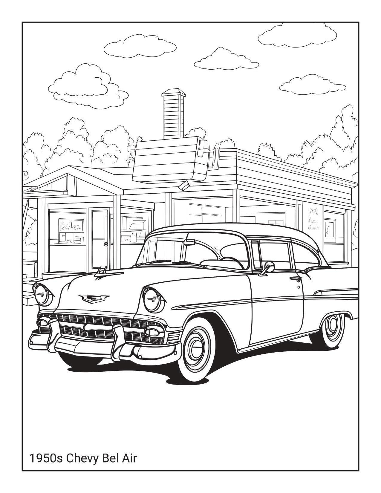 Vintage Car Coloring Pages: Classic Car Illustrations (PDF) - Etsy