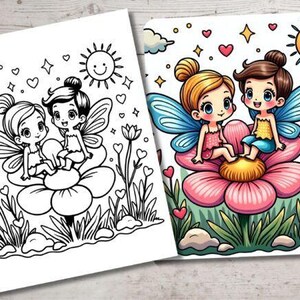 Enchanting Flower Fairy Coloring Page | Printable Fairy Coloring Sheet ...