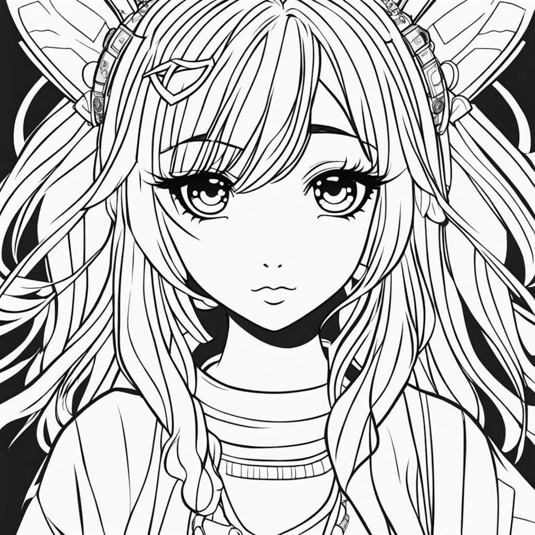 Anime Coloring Pages: Relaxing Art for Teens & Adults (instant Download ...