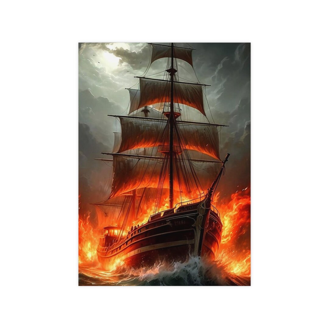 Poster Pirate Ship, Nautical Wall Art, Kids Room Decor, Ocean Themed ...