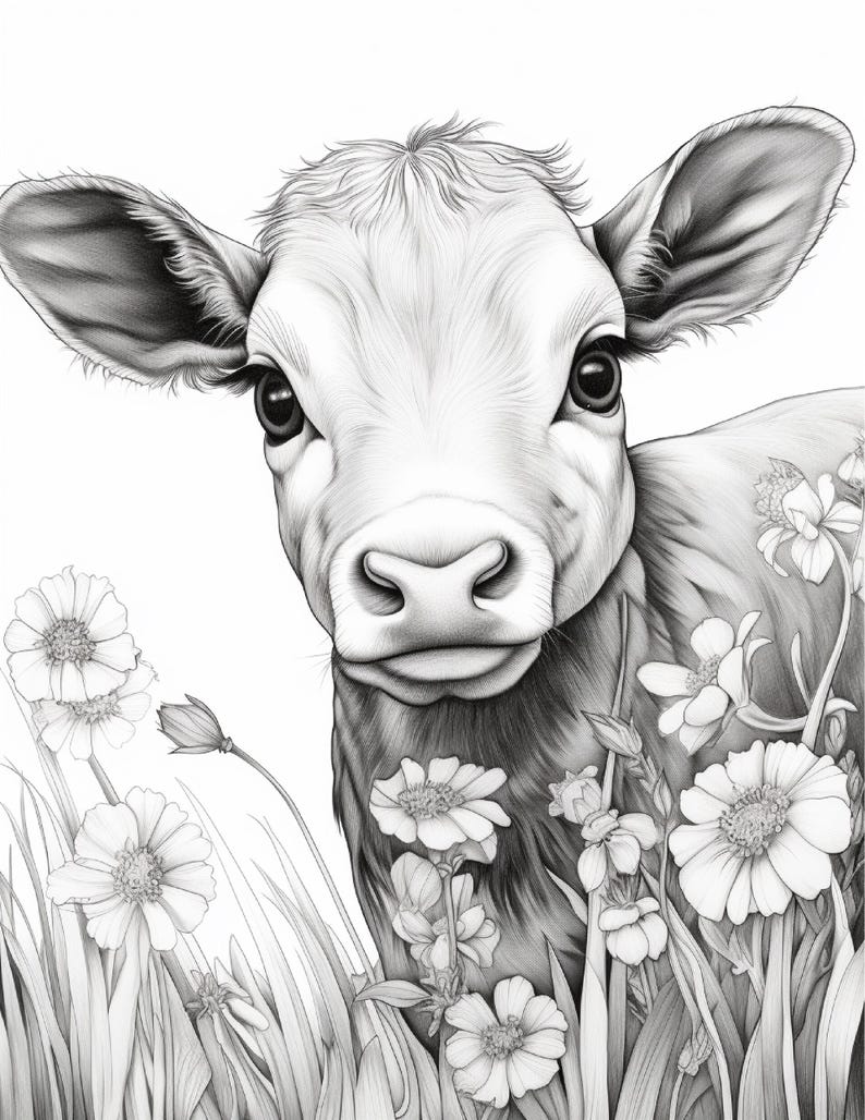 Cute Baby Farm Animal Coloring Pages for Kids – Printable Toddler ...