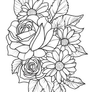 Stress Relief Flower Coloring Pages for Adults & Kids - Printable ...