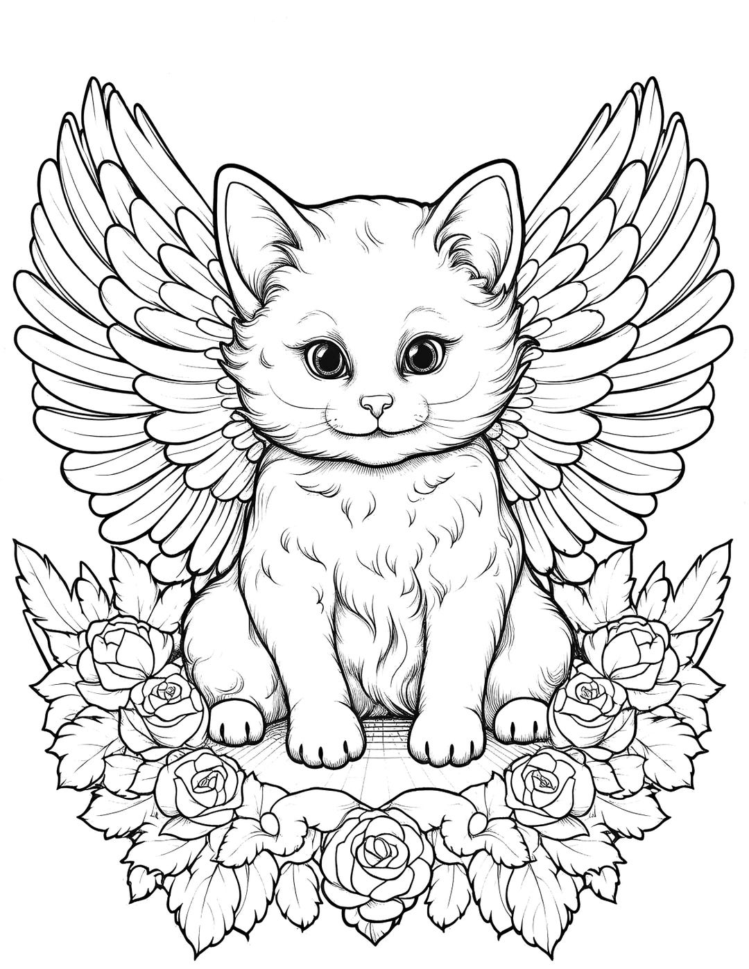 Winged Cats Coloring Pages: 33 Fantasy Designs (digital Download) - Etsy