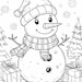 Snowman Christmas Tree Coloring Page: Holiday Fun (PDF) - Etsy