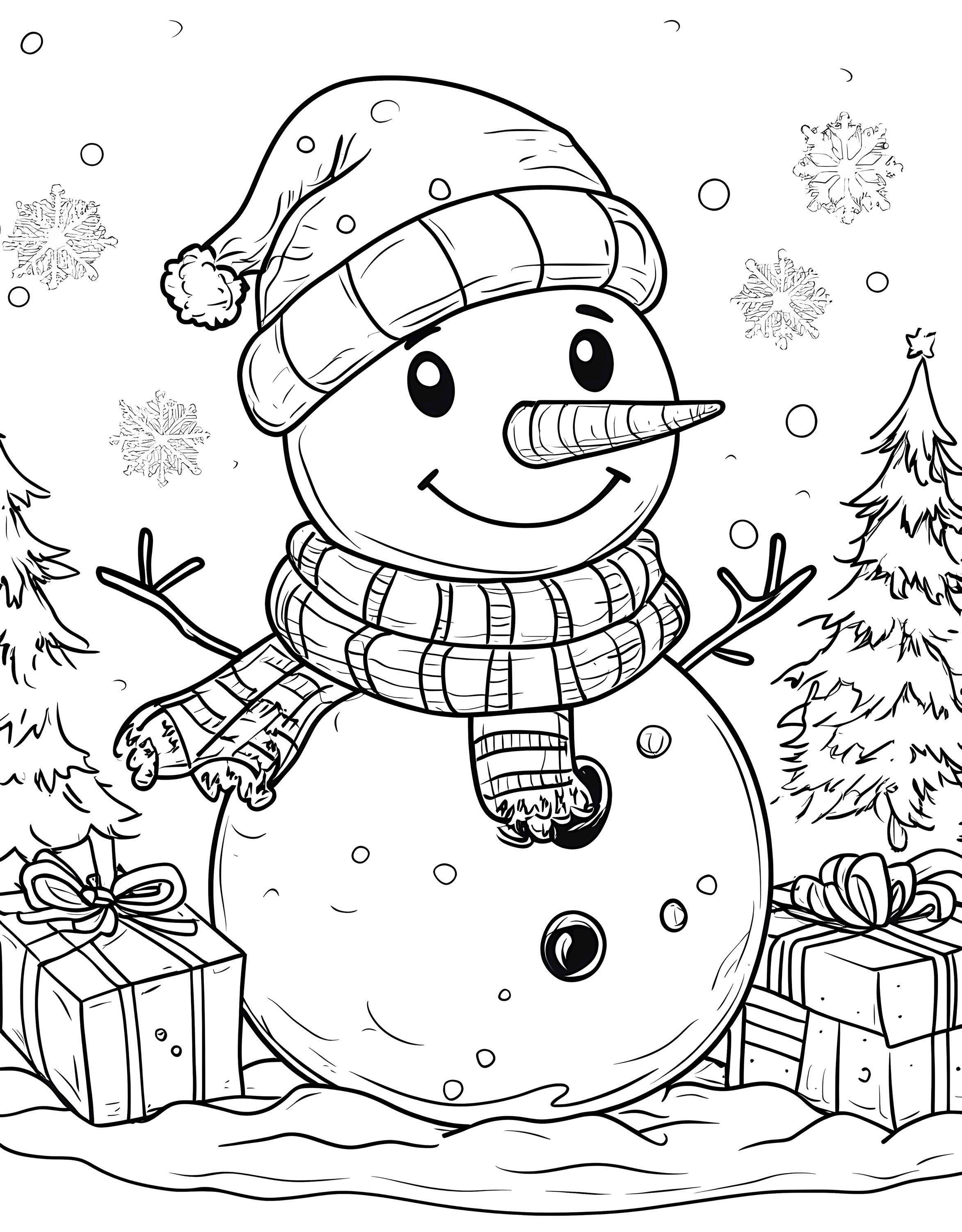 Adorable Snowman Coloring Page – Festive Christmas Fun - Etsy