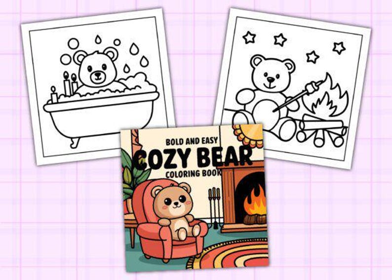 Floral Teddy Bear Coloring Page – Printable Digital Download for Kids ...