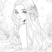 Fairy Princess Coloring Page: Floral Fantasy Art (PDF) - Etsy